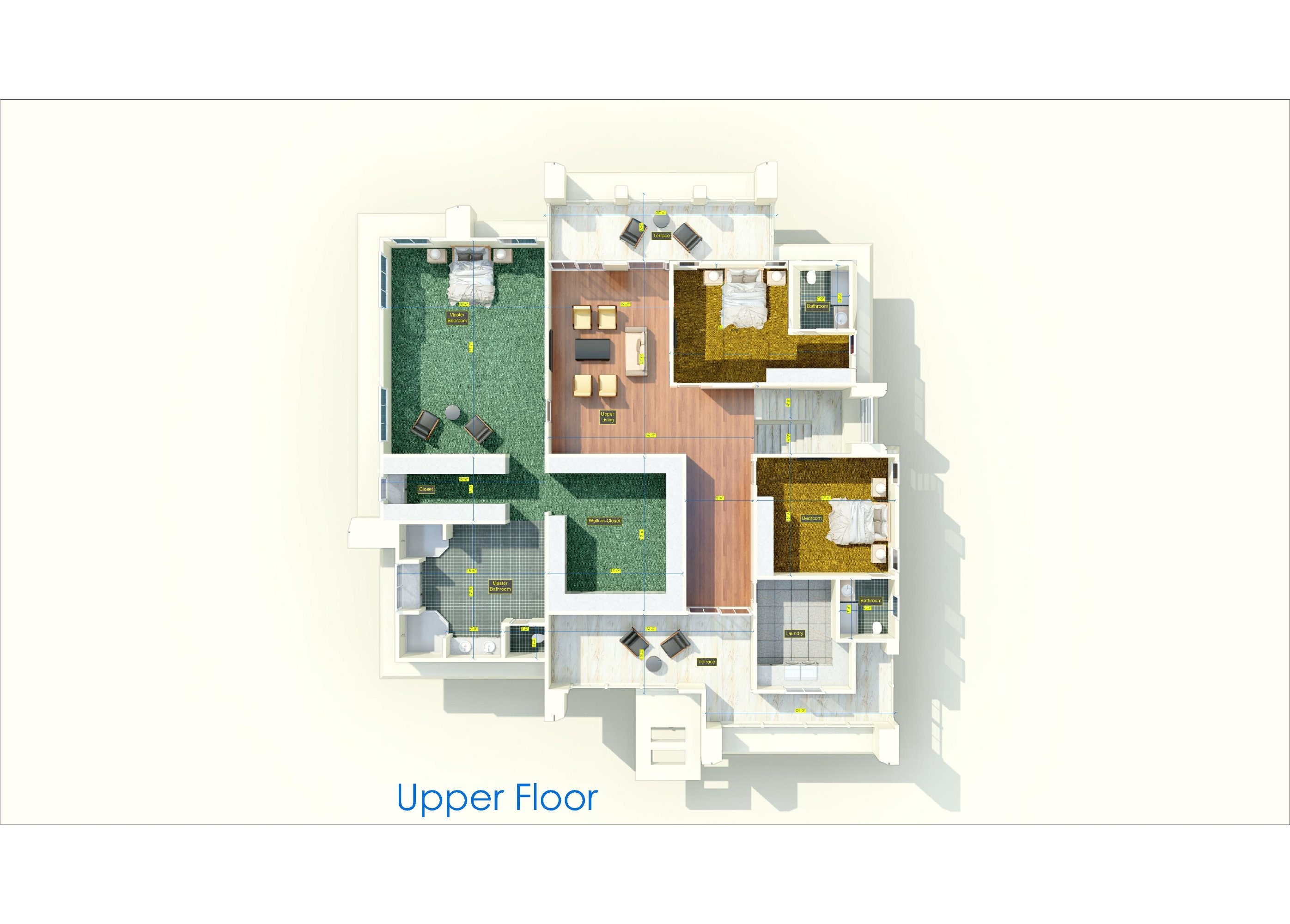 4 Bedroom House Plan Option 1 Ivory and Grey,modern Floor Plan, 3500 ...