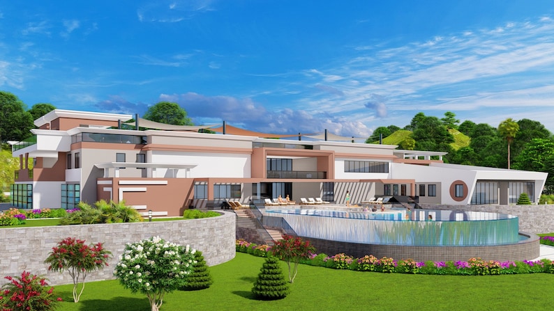 9 Bedroom Mansion House Plan, 28,000 Sqft Ultra-modern Design (instant ...