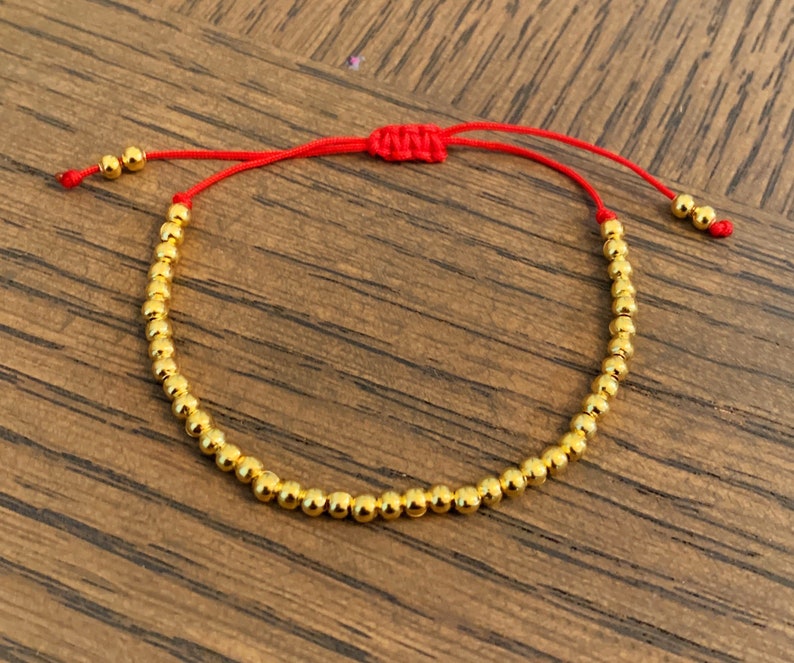 Red String on Beads!! a Minimalist Style Bracelet That Brings Elegance ...