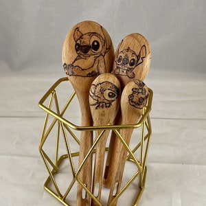 Stitch & Crump Wood Burned Measuring Spoon Set Pyrography/wood Burned ...