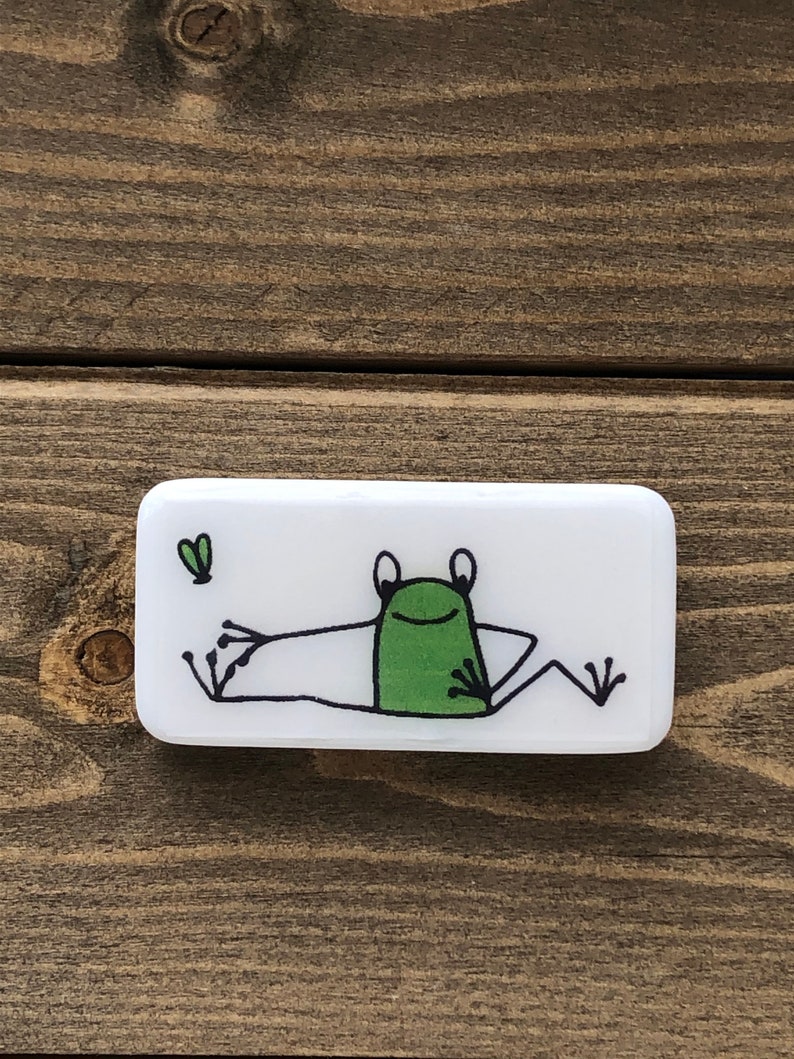 Love Yoga Frog Magnets set of 5 Refrigerator Domino Magnets | Etsy