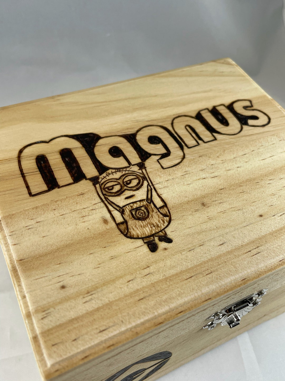 Custom Name Minions/despicable Me Wood Burned Trinket Box Wood Burn Art ...