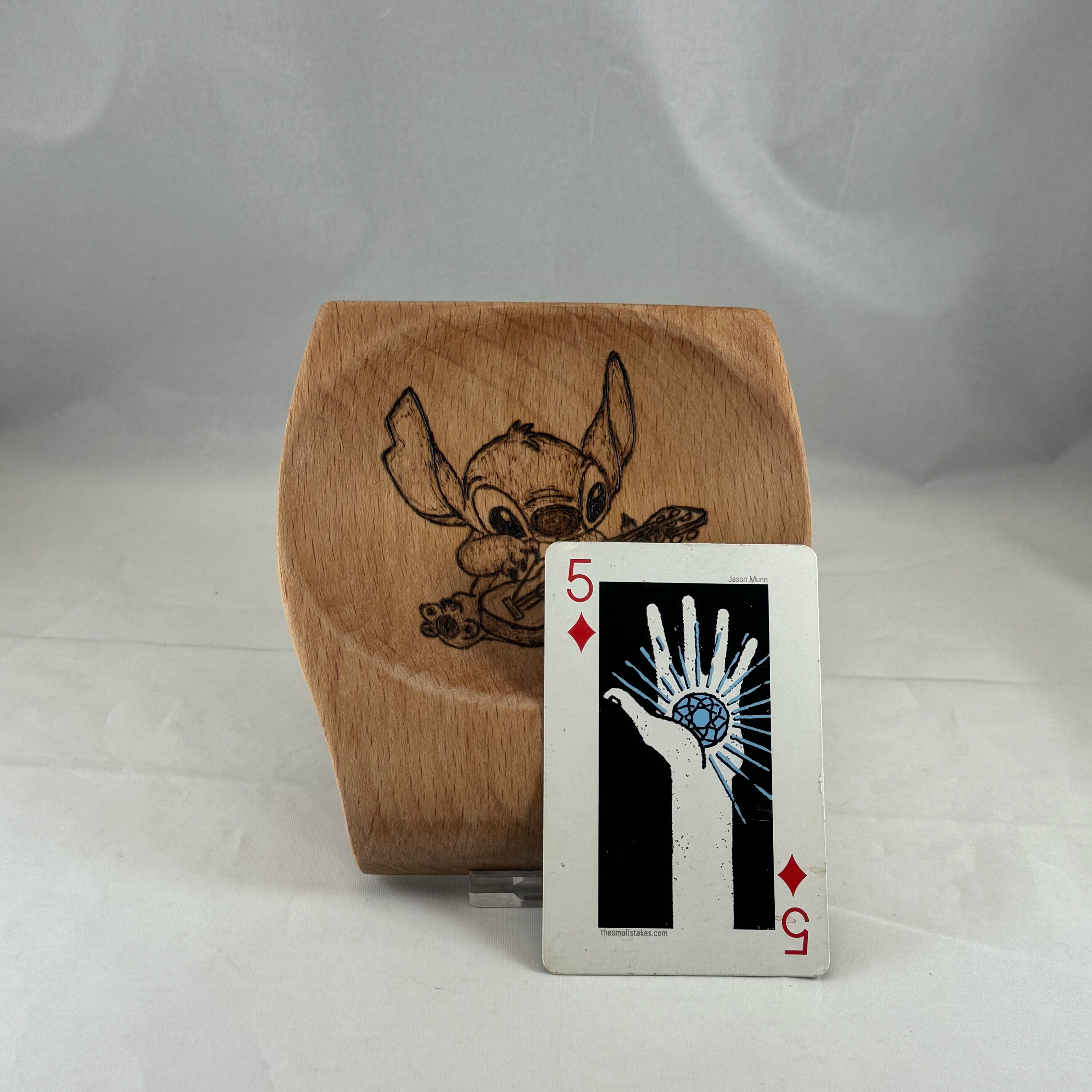 Stitch Playing Guitar Wood Burned Spoon Rest, Pyrography Wood Burning ...