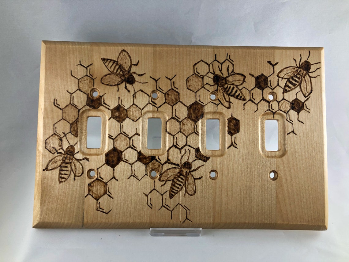 Honey Bee Light Switch Plate Cover 4 Toggle Light Switch - Etsy