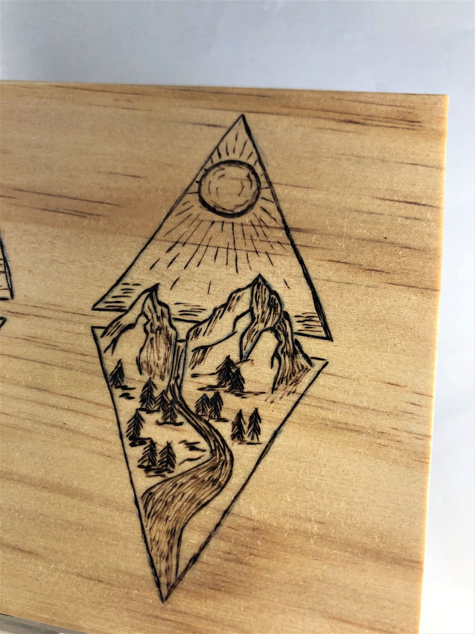 Four Elements Geometric Wood Burn Trinket Box Wood Burn Art - Etsy