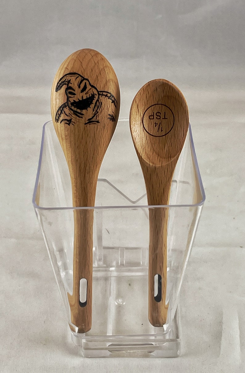Nightmare Before Christmas Wood Burned Measuring Spoon Set, Pyrography ...