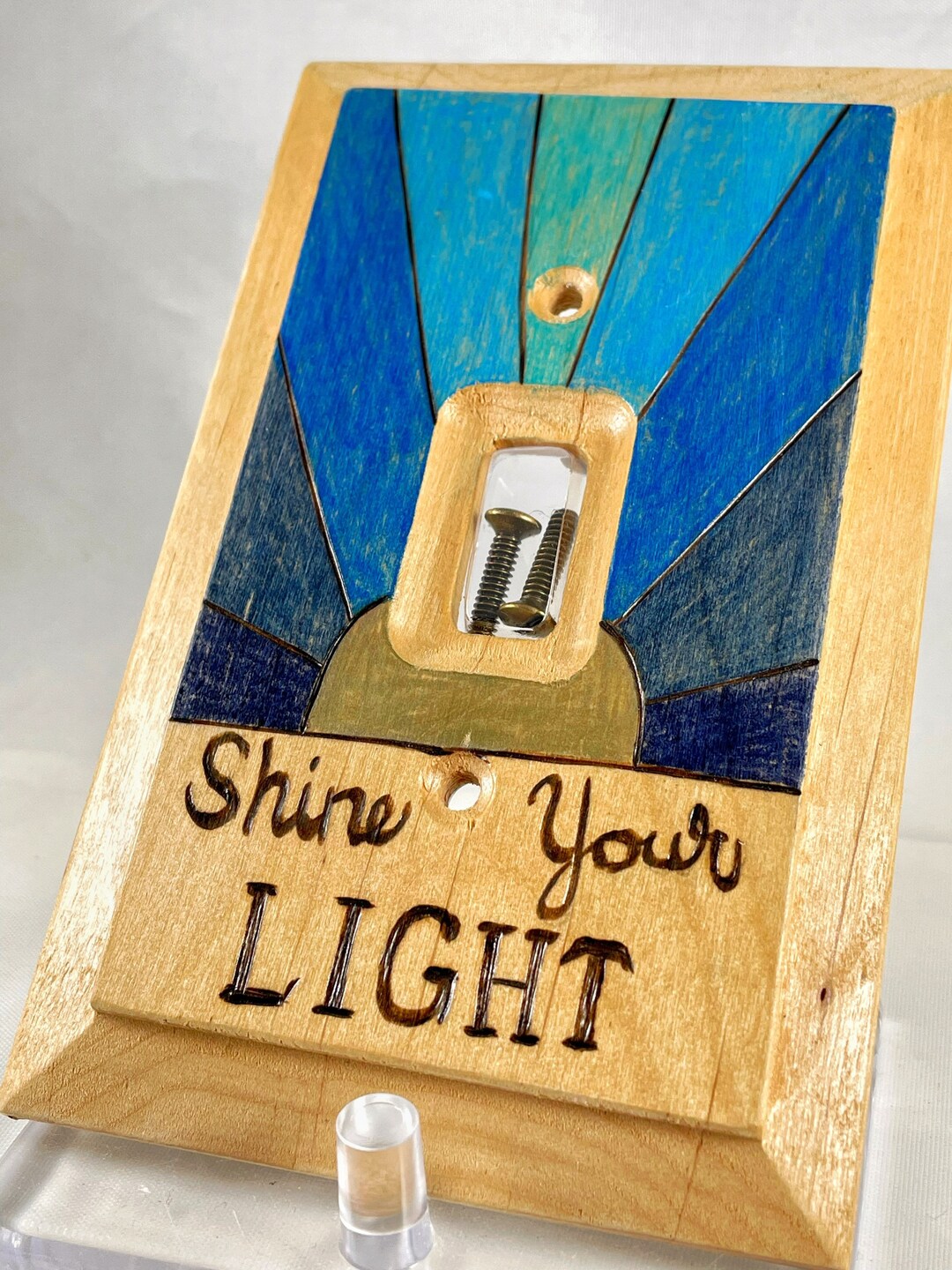 SHINE YOUR LIGHT Wood Burn Light Switch Plate Cover | Retro 80's 90's ...