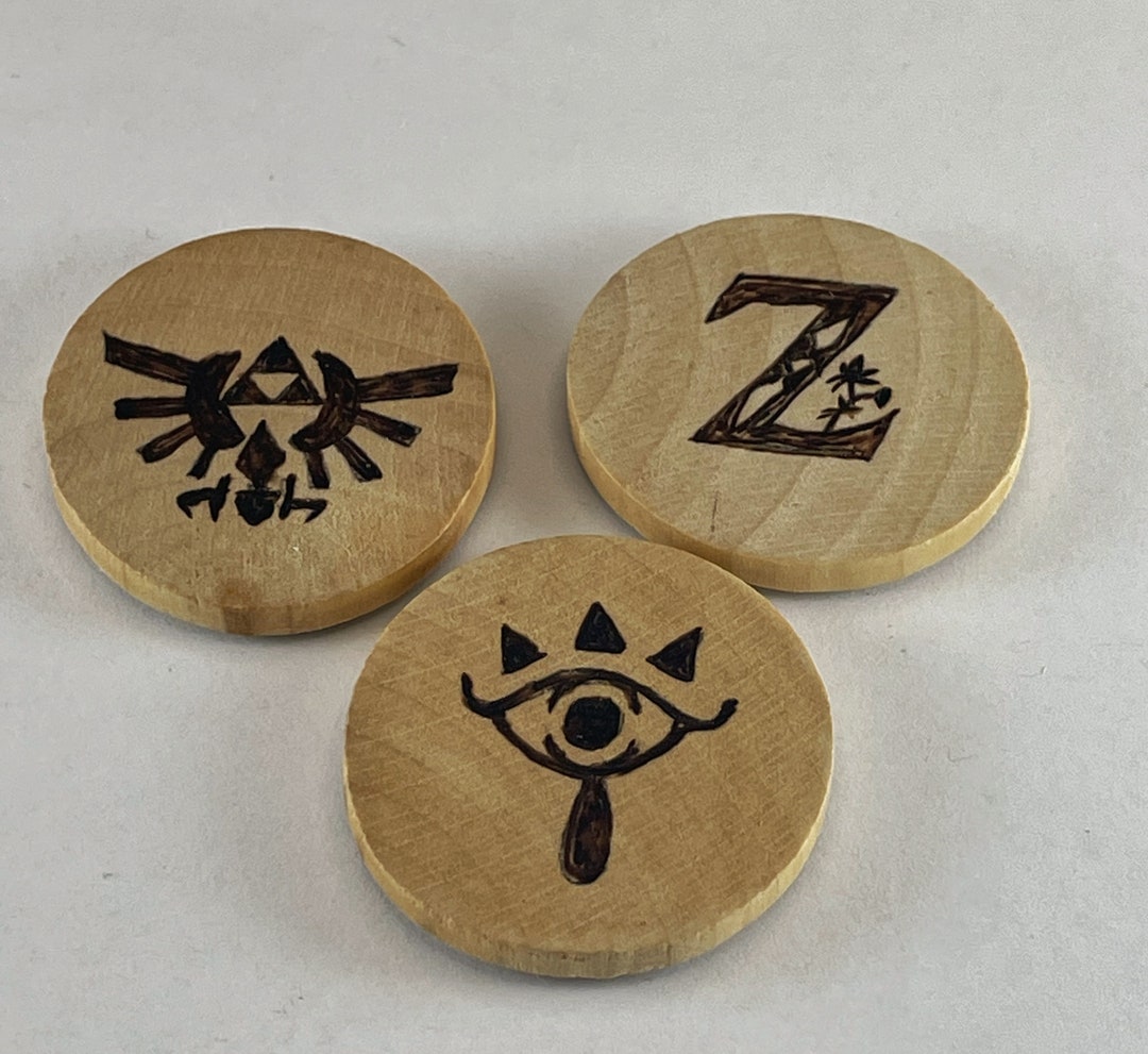 Legend of Zelda Wood Burned Magnets Set of 3, Pyrography Wood Burning ...
