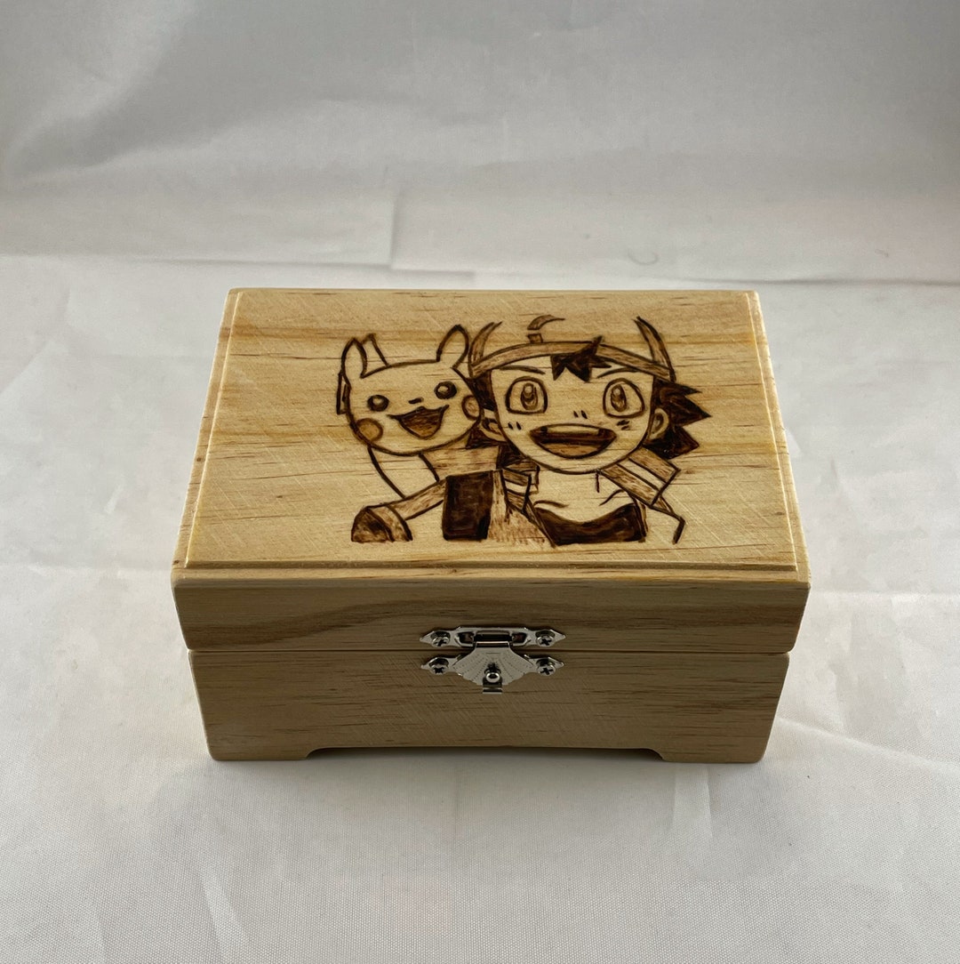 Pokemon Wood Burned Trinket Box Wood Burn Art/pyrography Treasure Chest ...