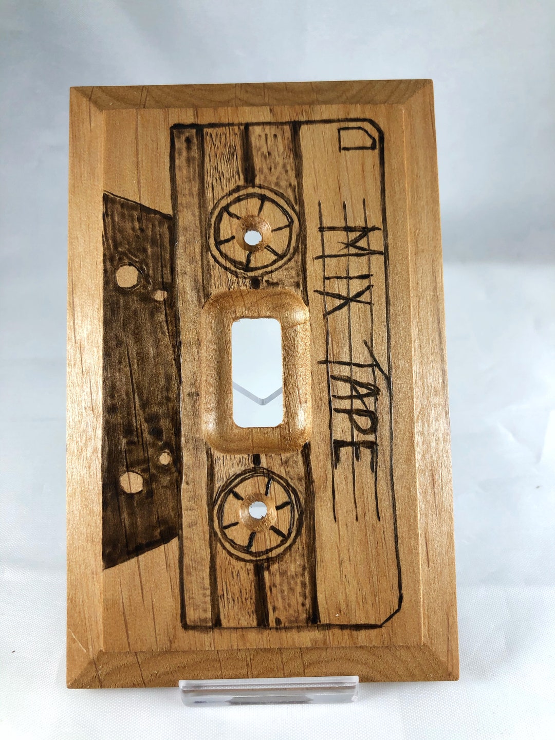Wood Burned Mix Tape Light Switch Cover | Retro 80s Music Decor - Etsy