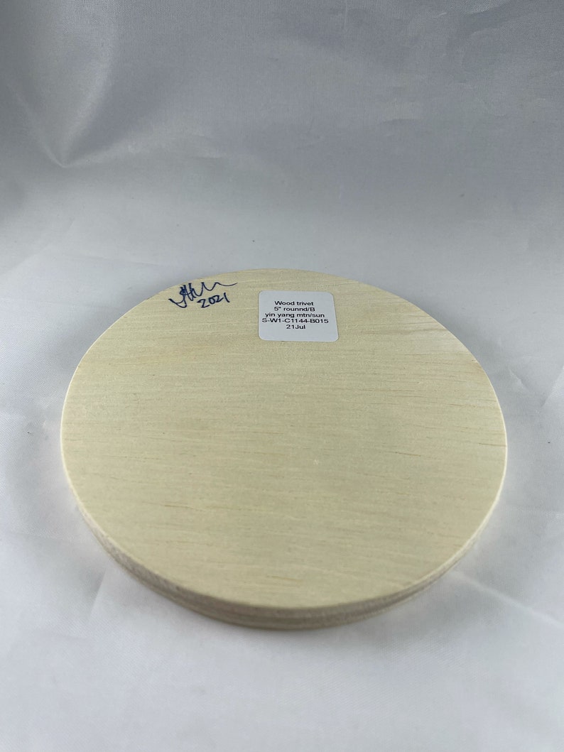 Mountains/forest + Sun/moon Yin Yang Wood Trivet | Pyrography Wood Burn ...