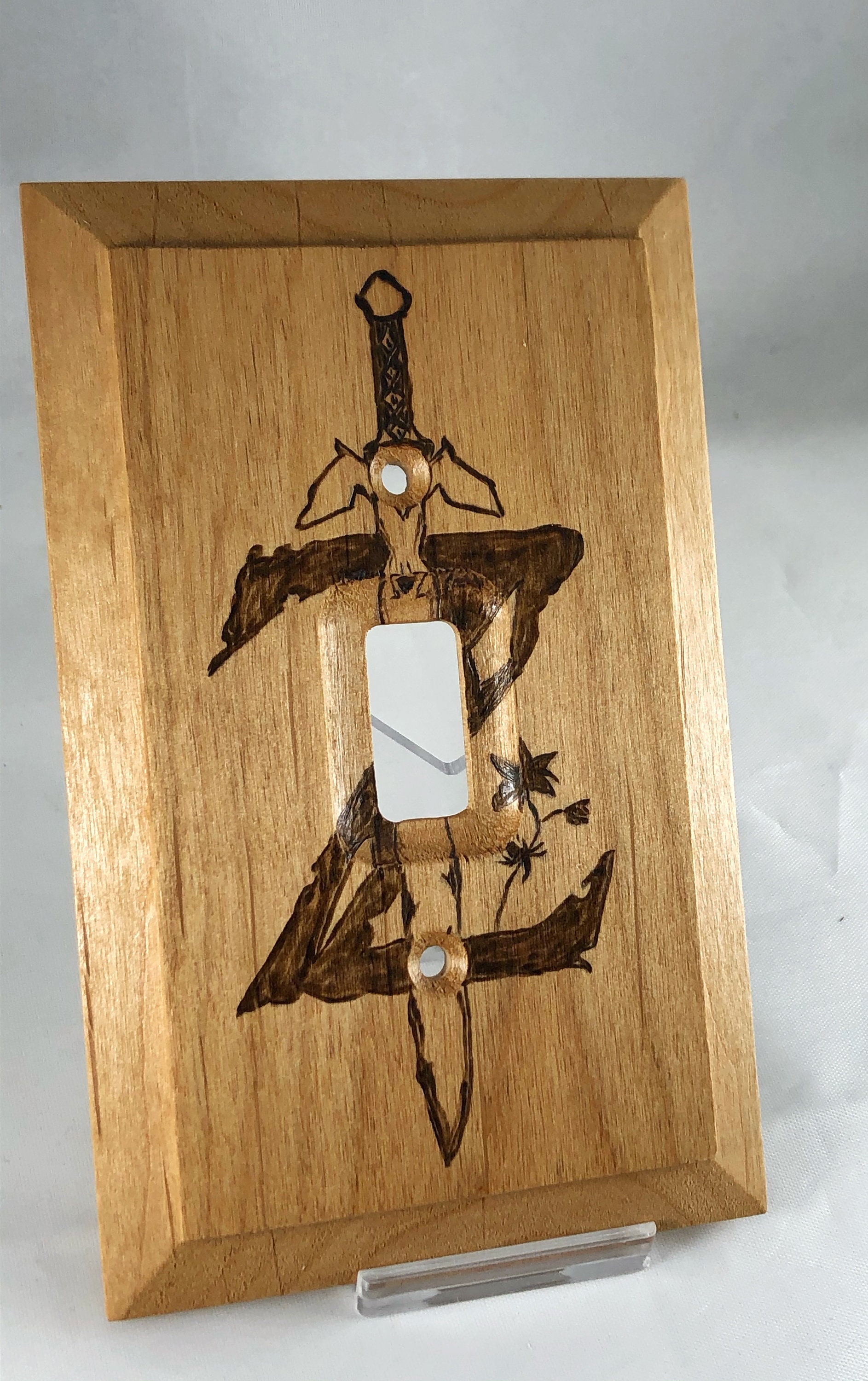 Legend of Zelda Light Switch Plate Cover Wood Burn Art | Etsy
