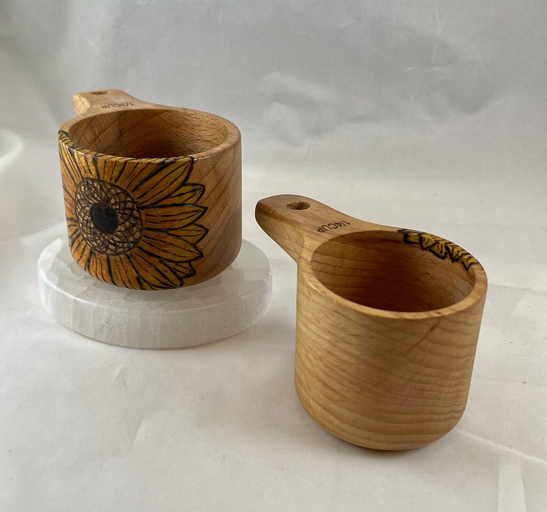 Sunflowers Wood Burned Measuring Cup Set Pyrography/wood - Etsy