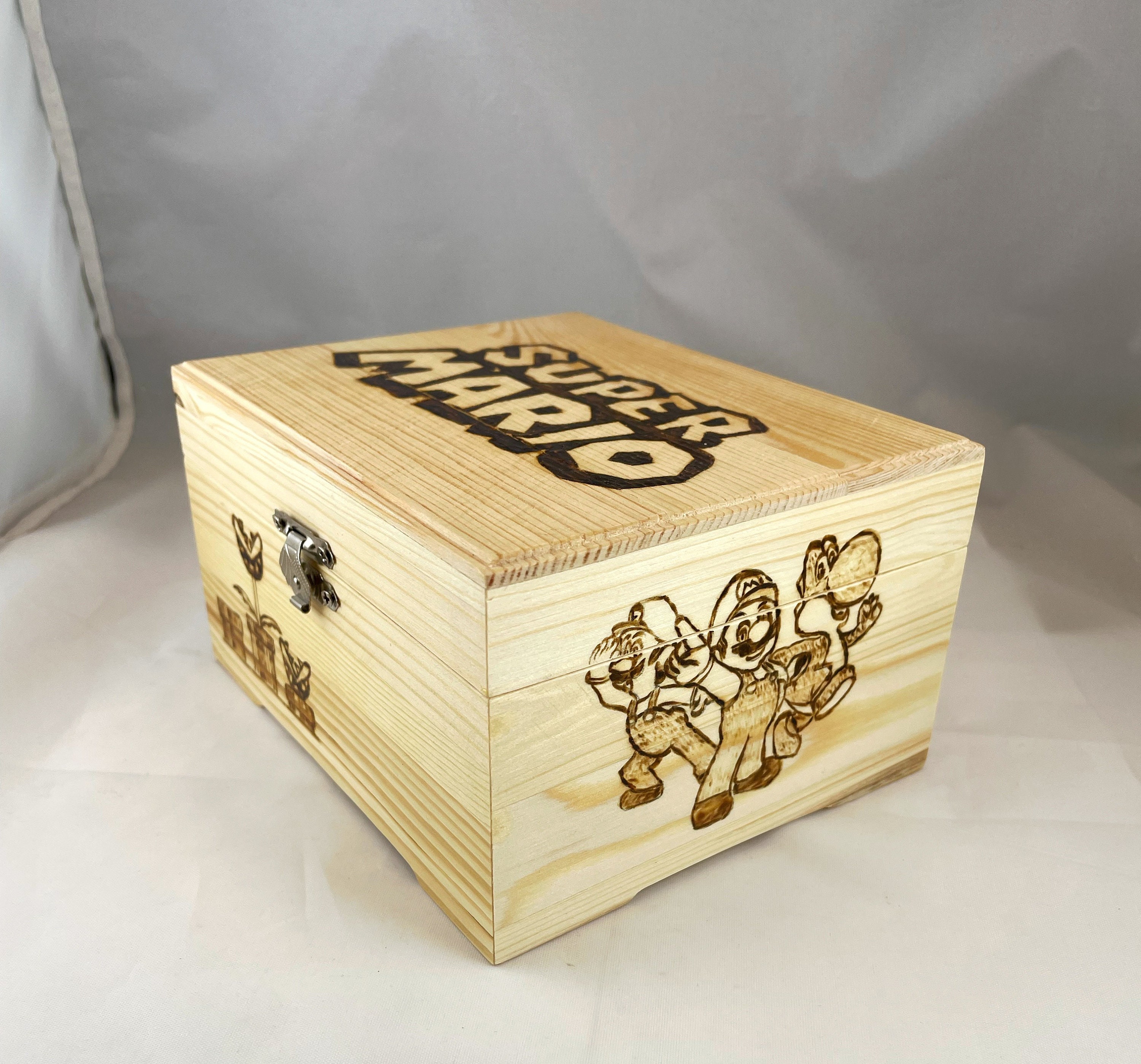 Super Mario Bros Wood Burn Trinket Box Wood Burn - Etsy
