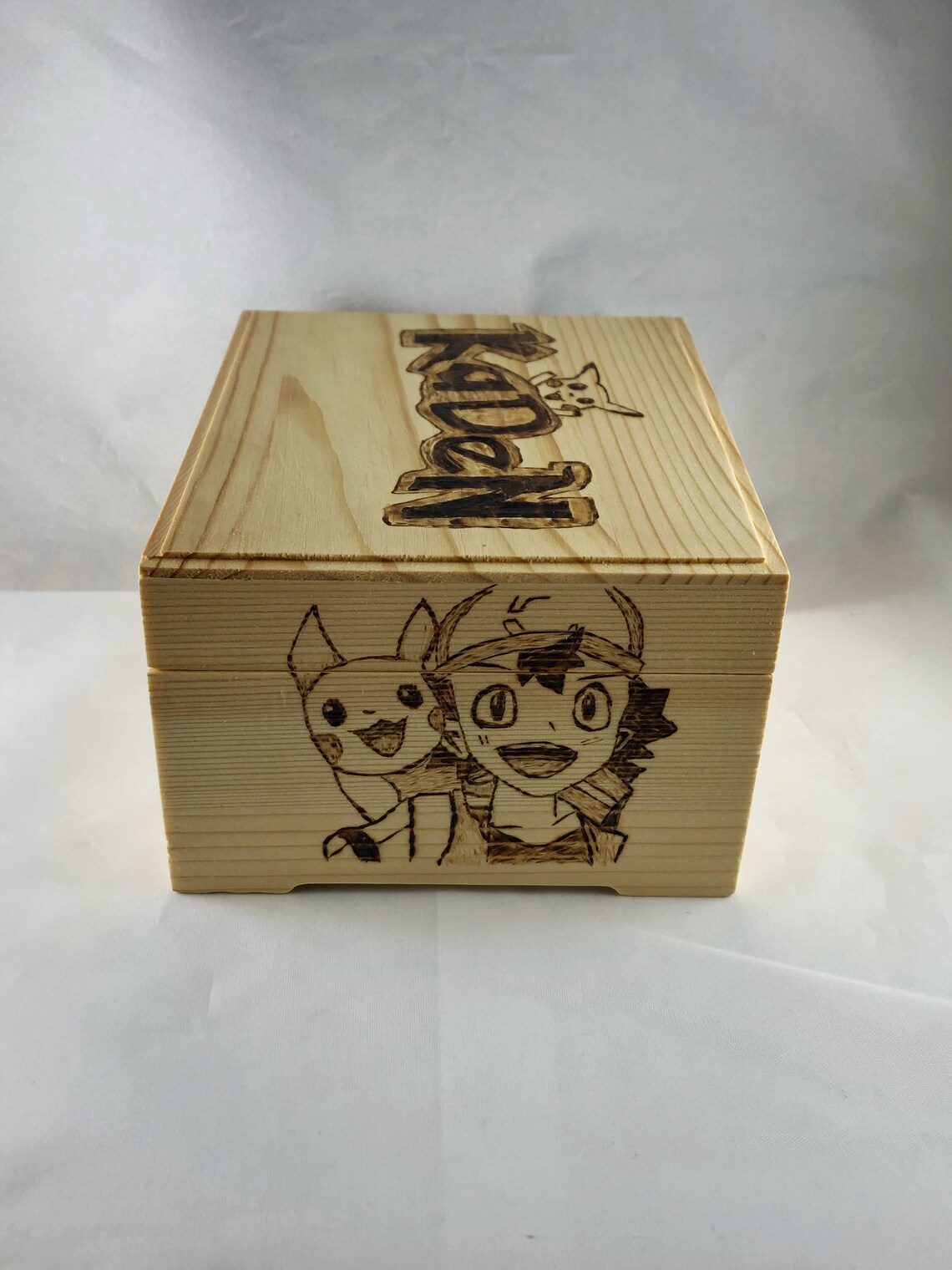 Custom Name Pokemon Wood Burn Trinket Box Wood Burn | Etsy