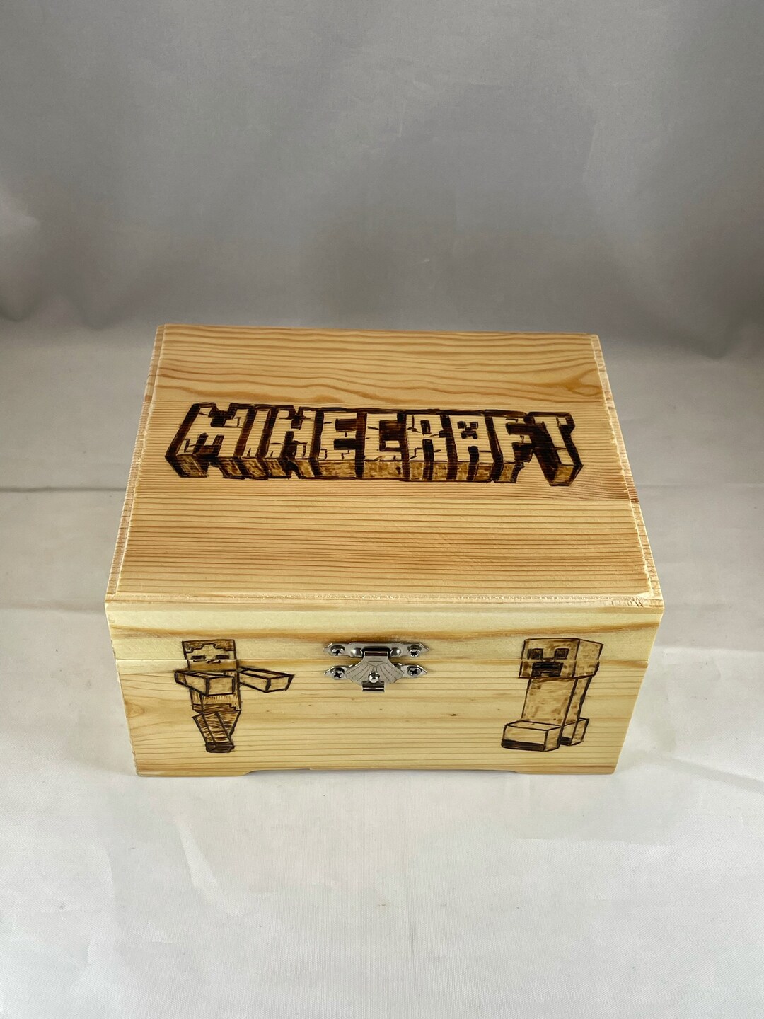 Minecraft Wood Burn Trinket Box | Wood Burn Art/pyrography | Treasure ...
