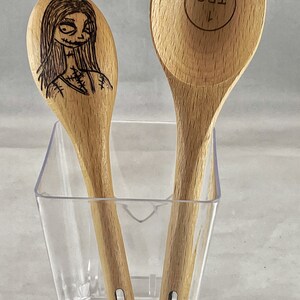Nightmare Before Christmas Wood Burned Measuring Spoon Set, Pyrography ...