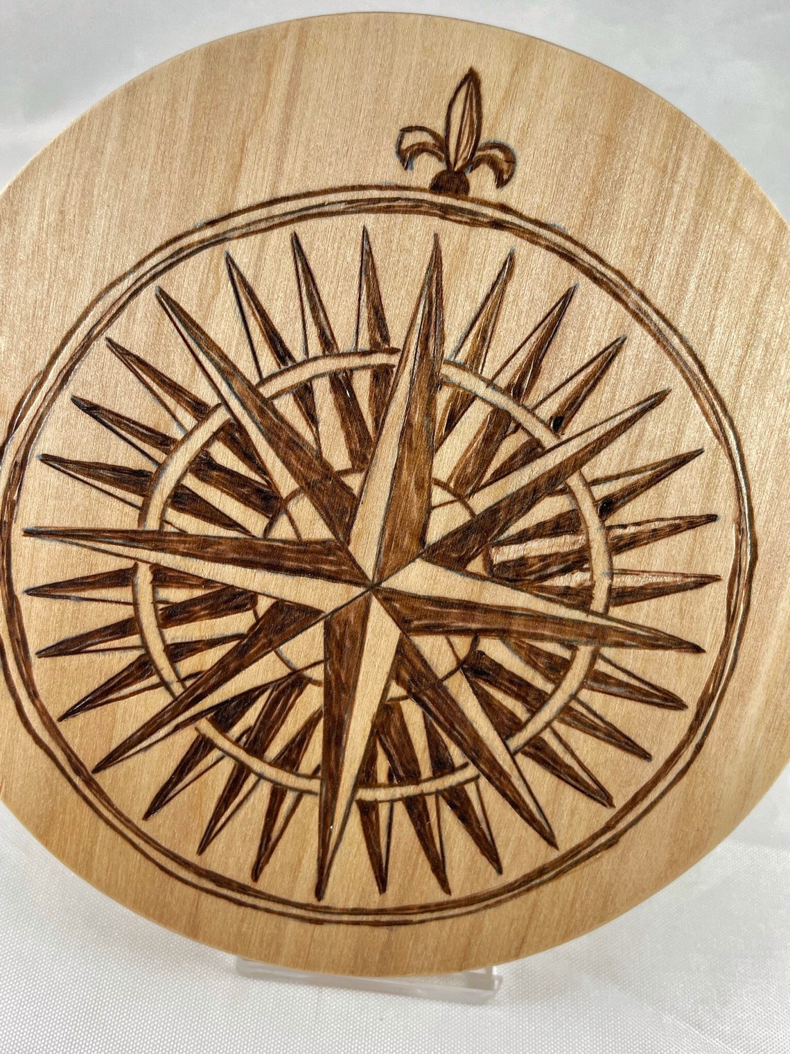 Compass Rose Wood Trivet Pyrography Wood Burn Art Hot - Etsy UK