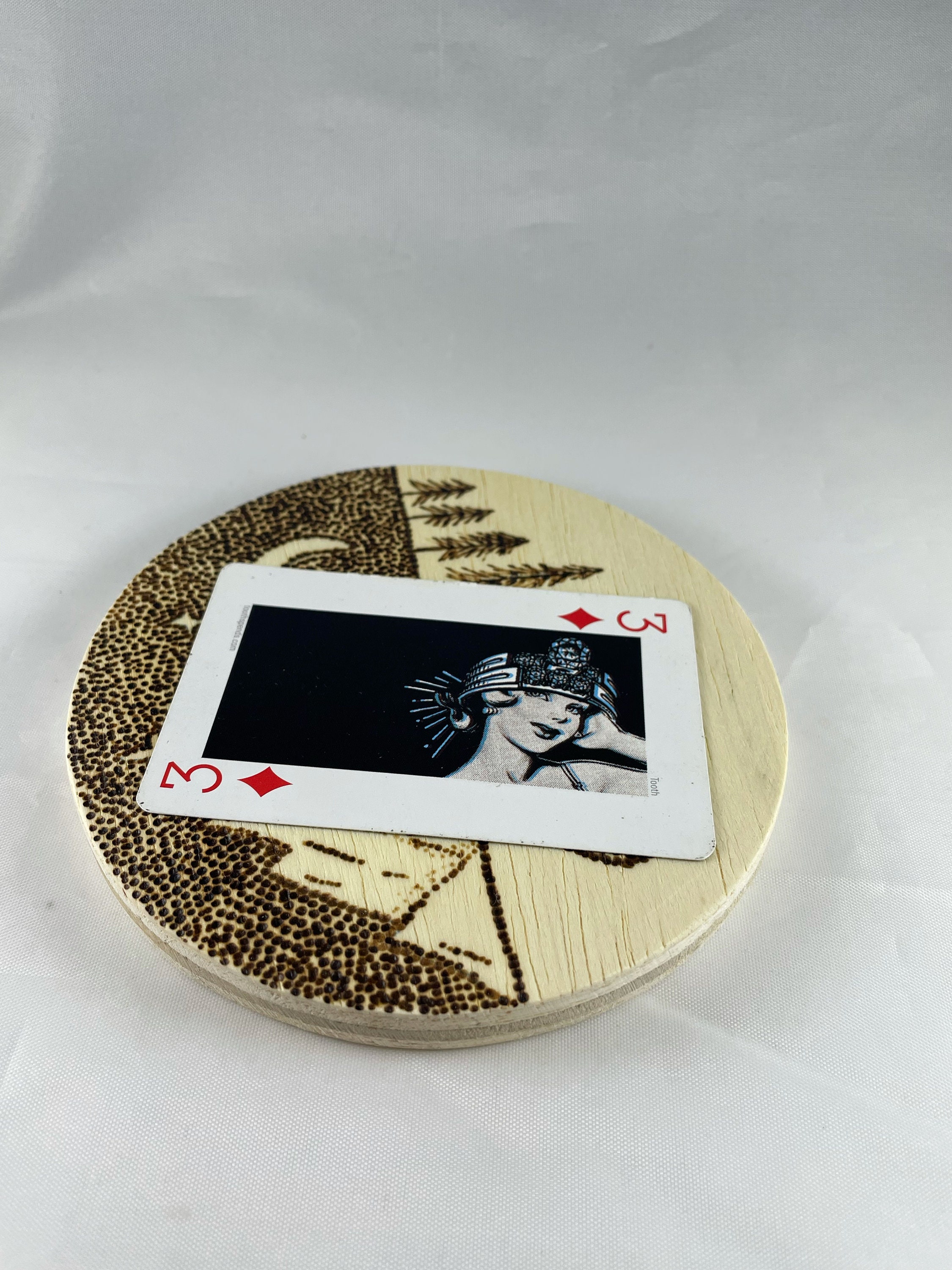 Mountains/forest + Sun/moon Yin Yang Wood Trivet | Pyrography Wood Burn ...