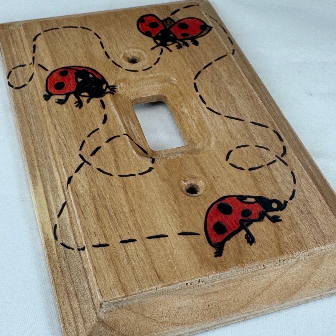 Ladybug Wood Burned Light Switch Plate Cover, Pyrography Home Decor - Etsy