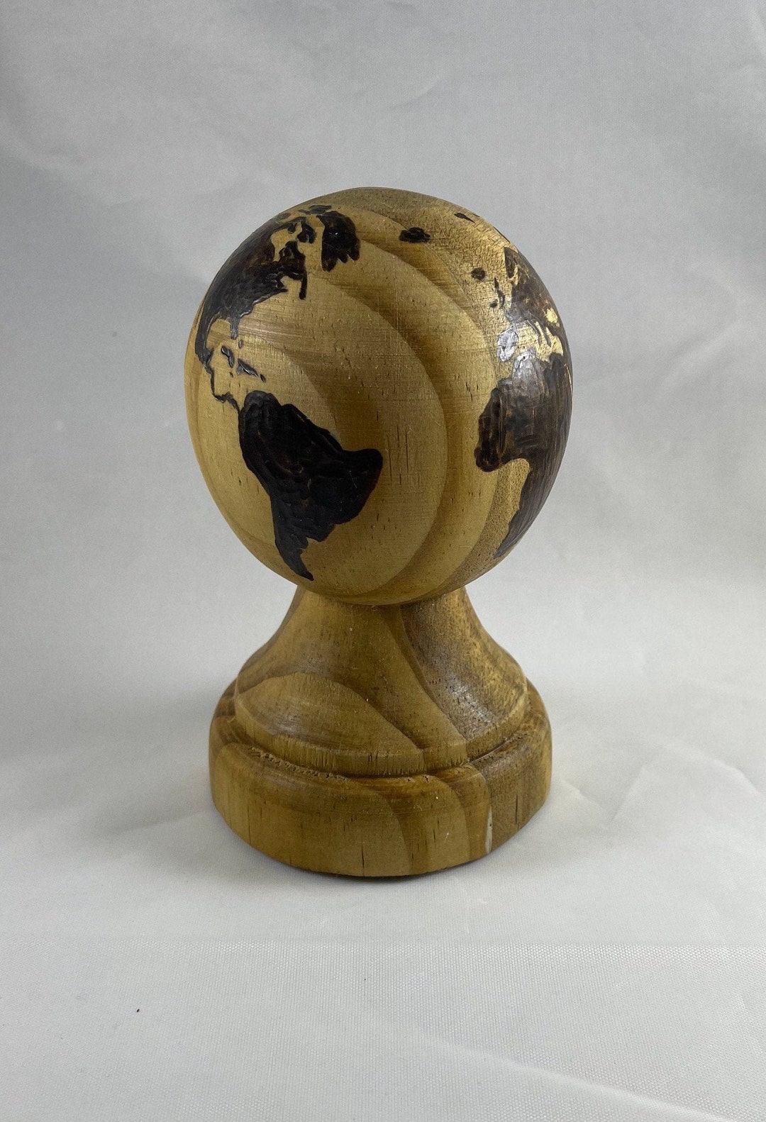 Wood Burn Art - Globe of Earth | Pyrography | 3D Map of Our Planet | - Etsy