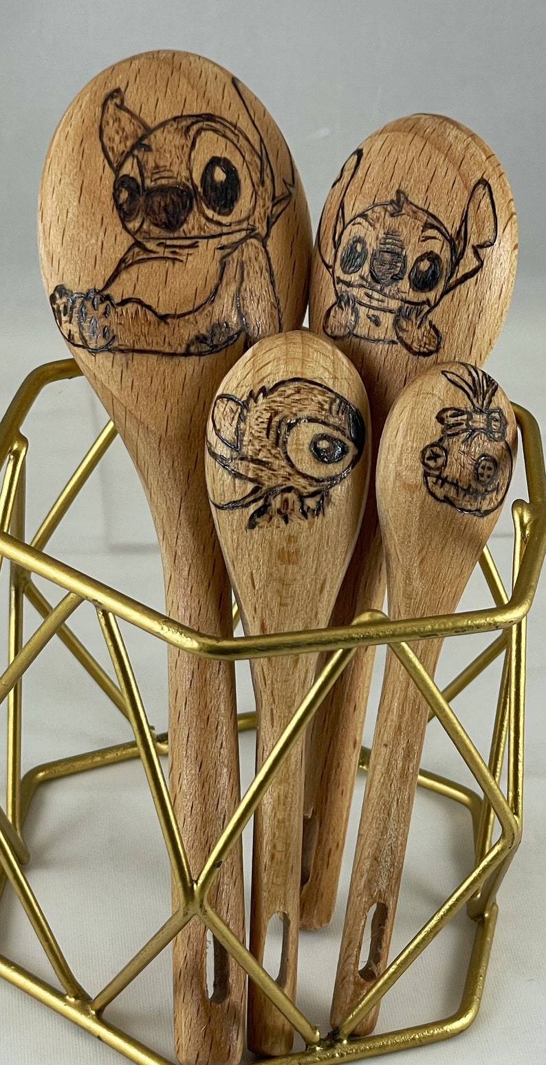Stitch & Crump Wood Burned Measuring Spoon Set - Etsy