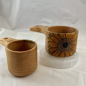Sunflowers Wood Burned Measuring Cups, Pyrography Wood Burning Art ...