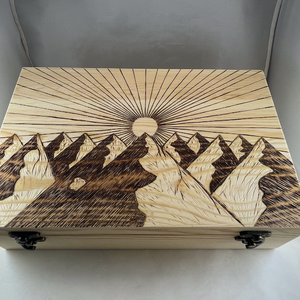 Wood Burned Box - Etsy