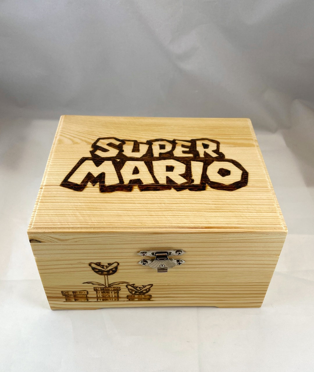 Super Mario Bros Wood Burn Trinket Box | Wood Burn Art/pyrography ...