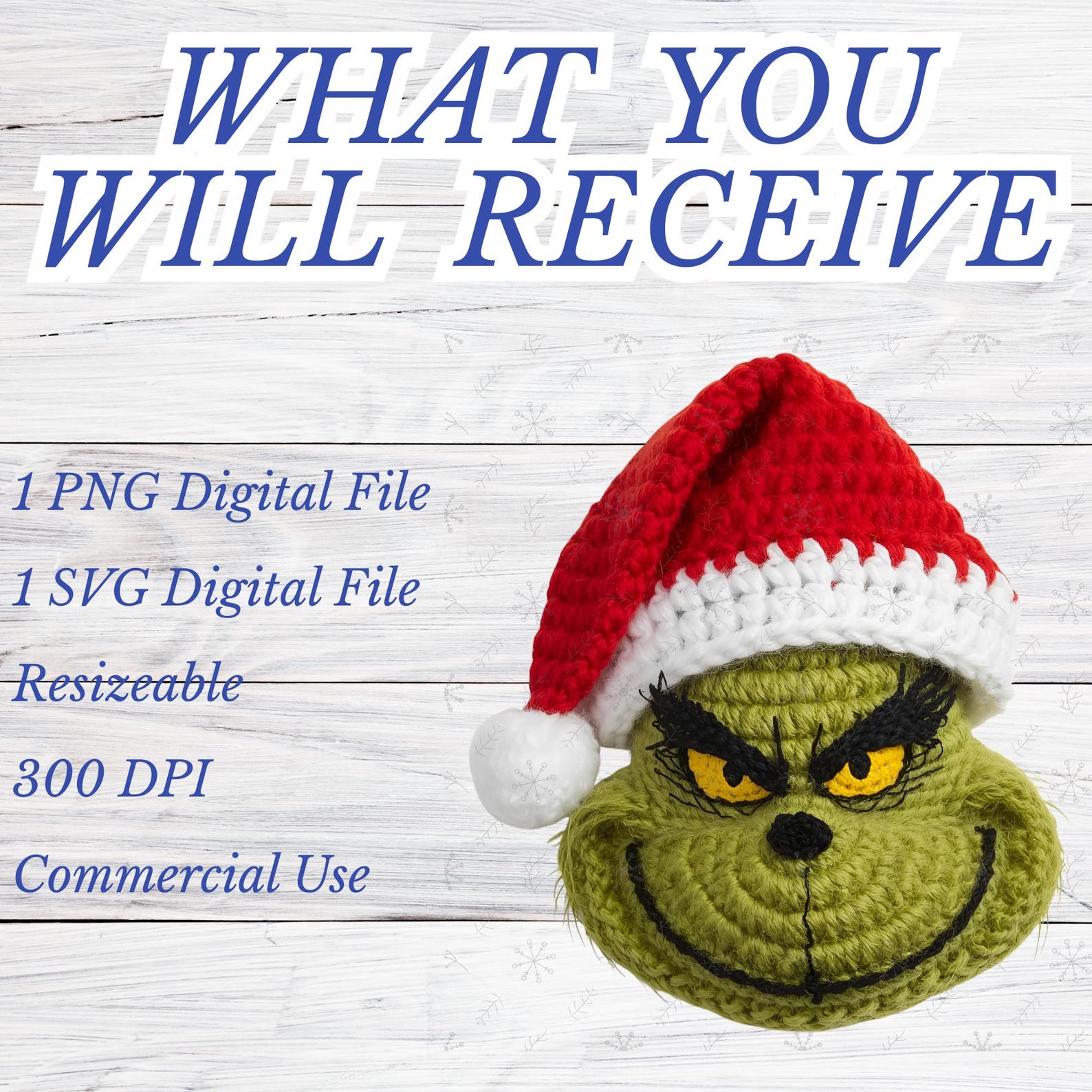 Mean Green Christmas Face SVG PNG Bundle | Crocheted Holiday Character ...