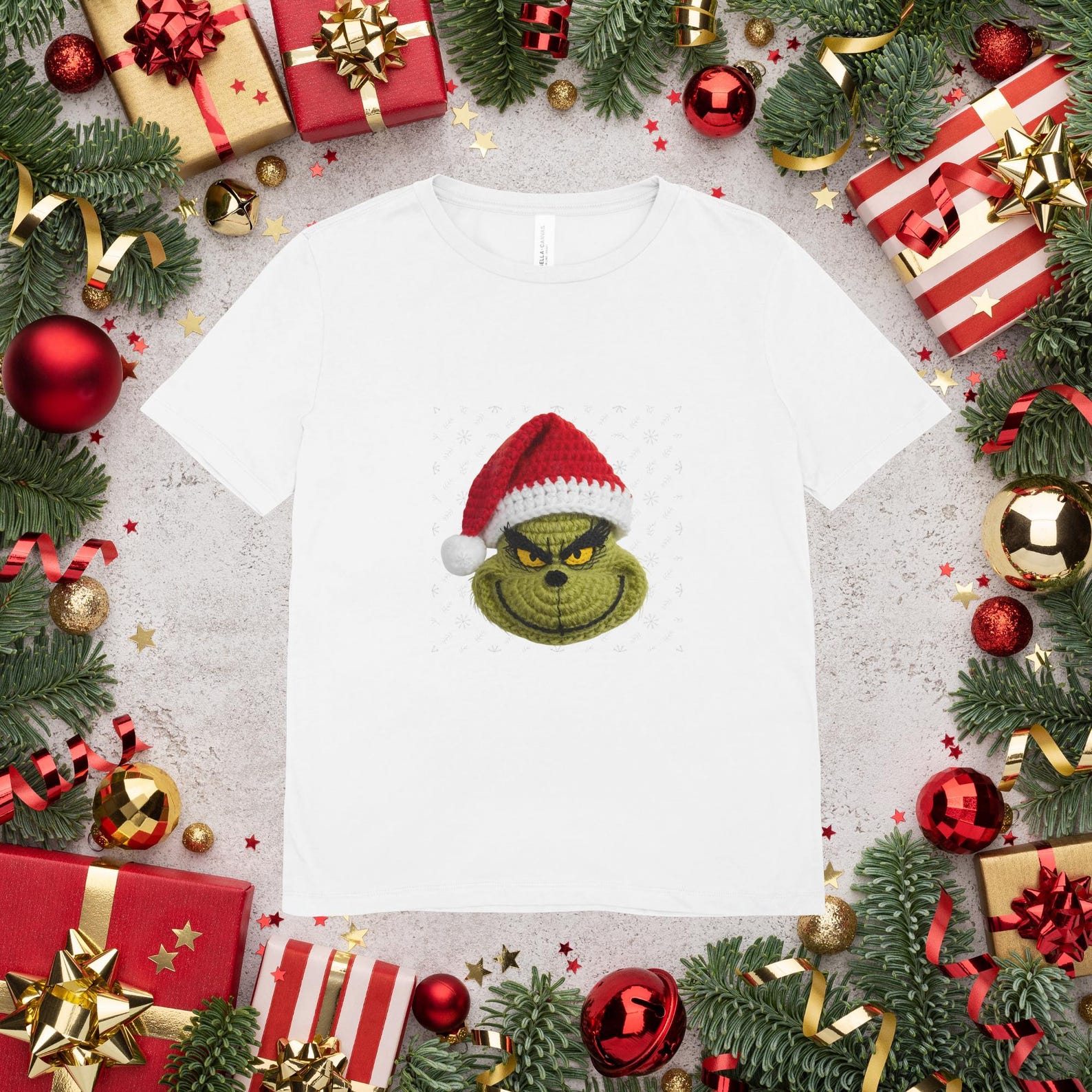 Mean Green Christmas Face SVG PNG Bundle | Crocheted Holiday Character ...