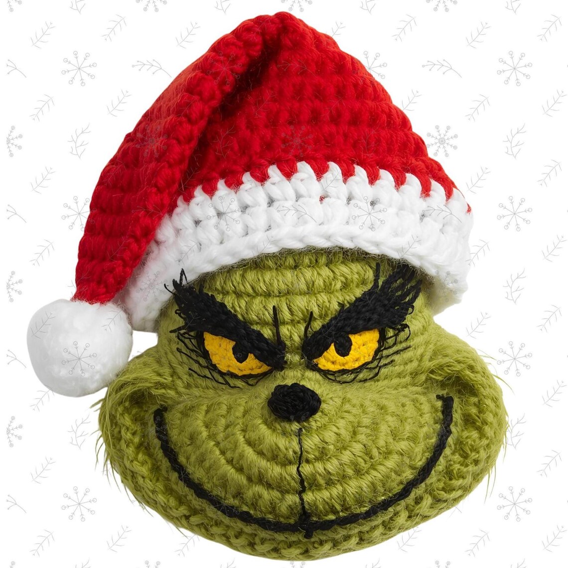 Mean Green Christmas Face SVG PNG Bundle | Crocheted Holiday Character ...