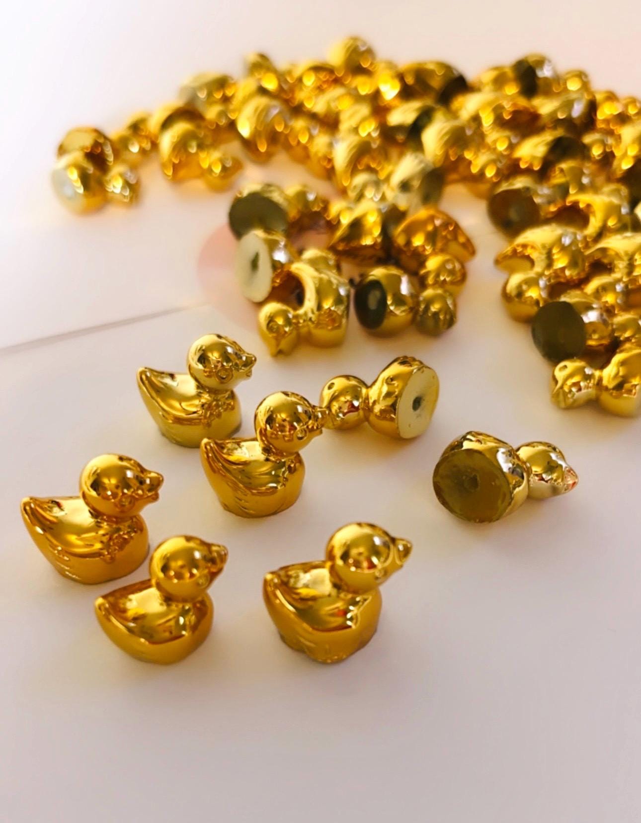 Tiny Golden Duck Figures - Etsy