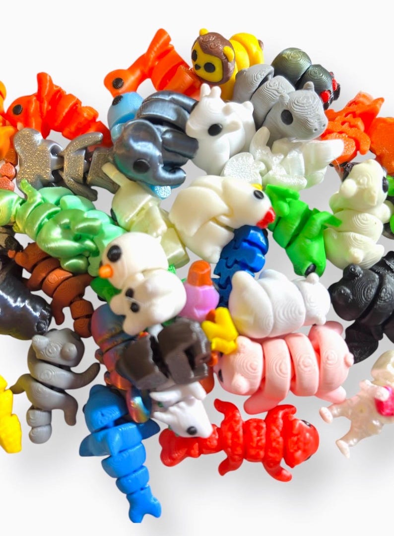 10 Pcs Mini 3D Printed Figures, Flexible Jointed Toy - Etsy