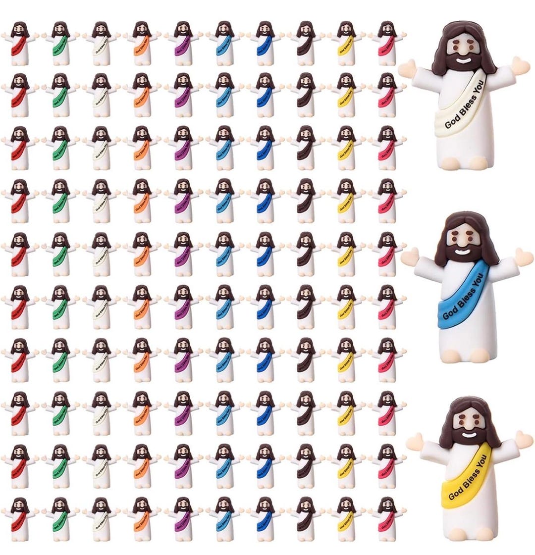 Mini Jesus figures with sash “God bless you” - Etsy España