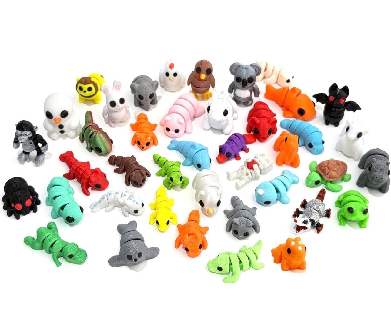 10 Pcs Mini 3D Printed Figures, Flexible Jointed Toy - Etsy