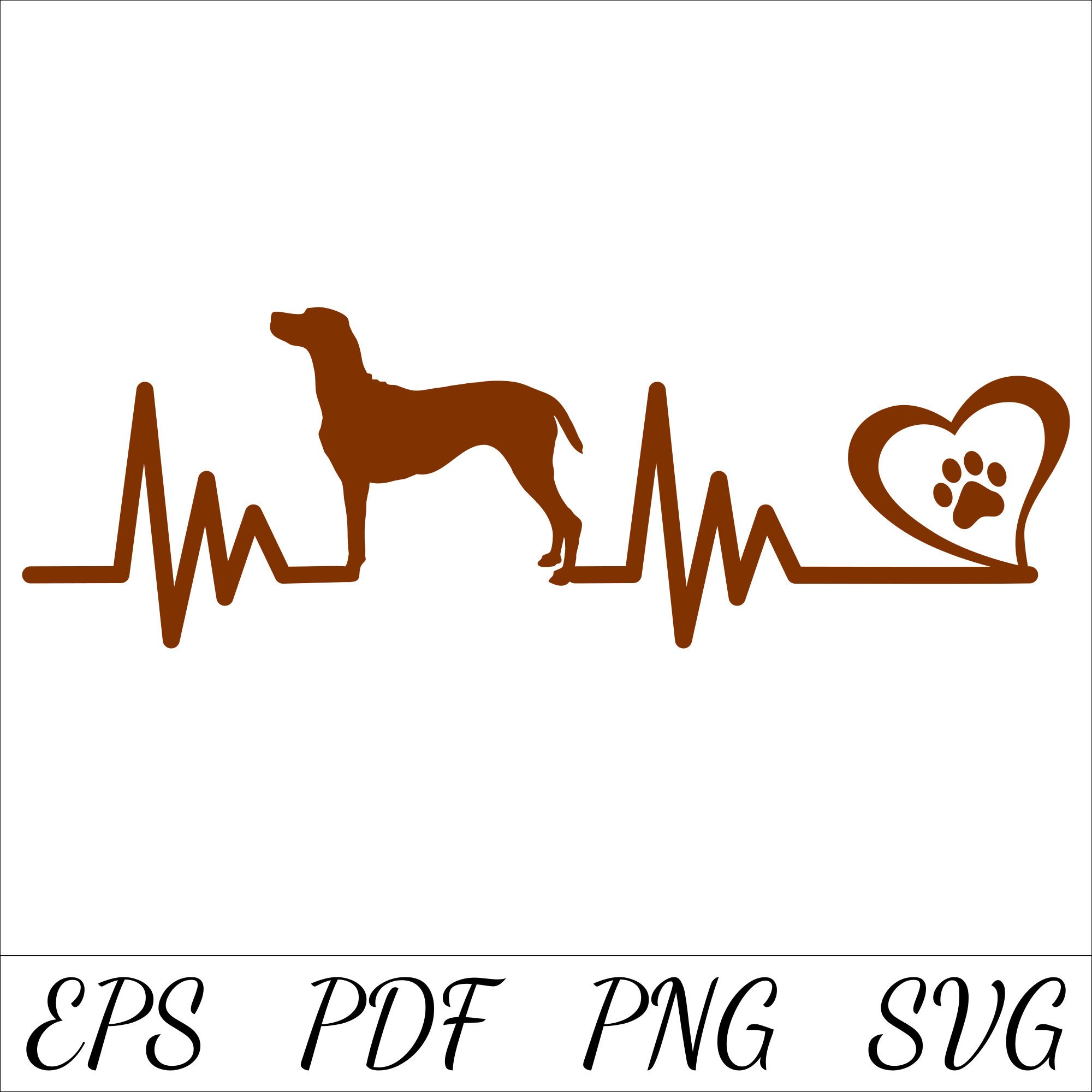 Latido del corazón del perro SVG impresión de la pata del - Etsy España