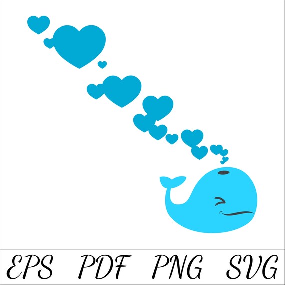 Wal mit Herzen SVG Wal bläst Herzen Svg Wal digitale Kunst - Etsy Schweiz
