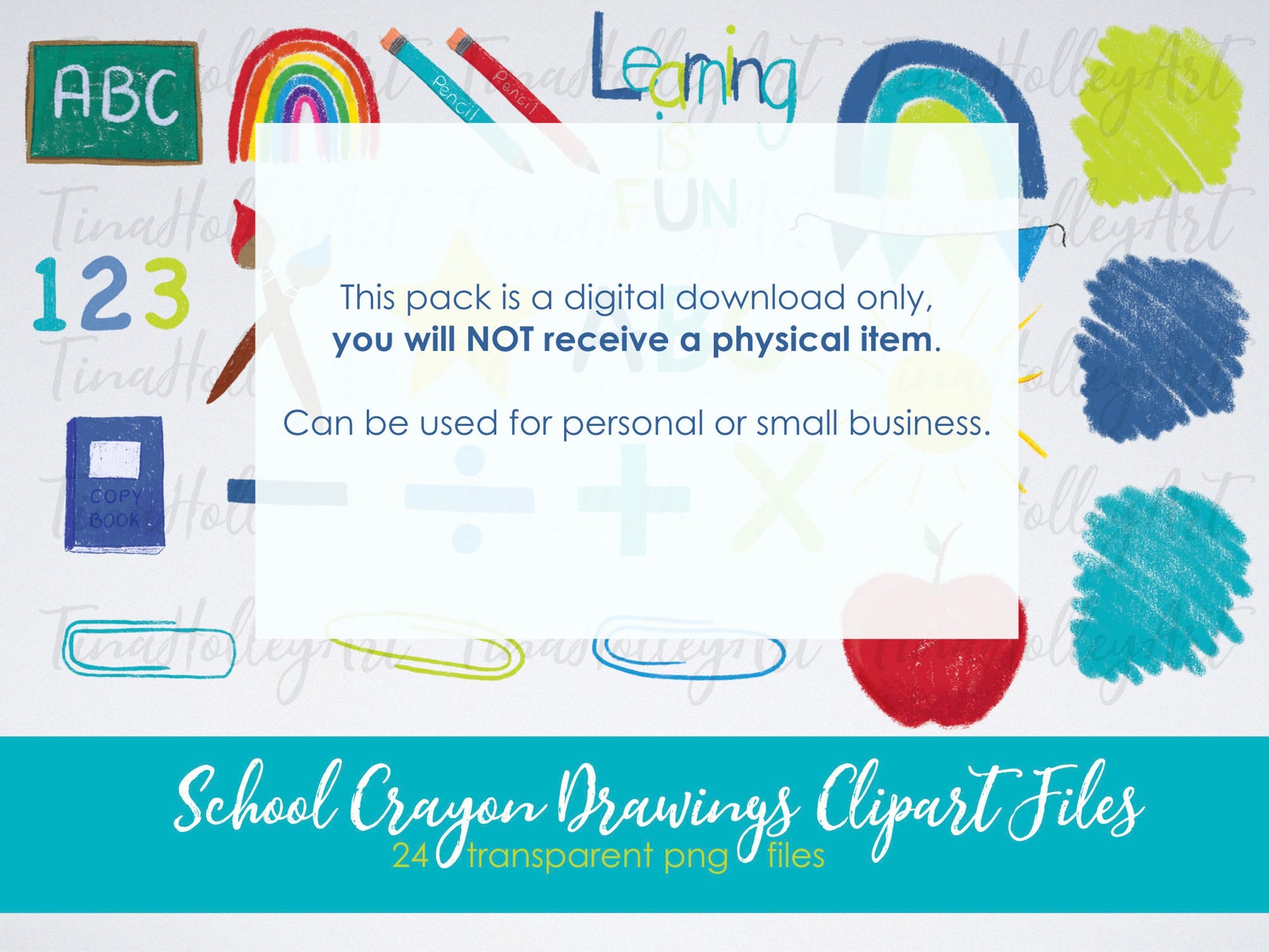 School Clipart Crayon Drawings, Back to School Png, Printable Teacher ...