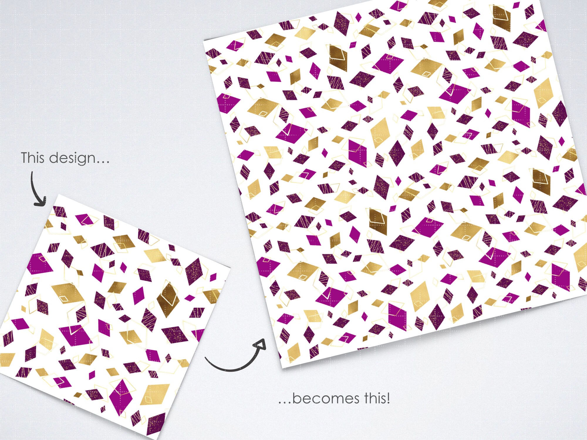 Purple and Gold Digital Paper Seamless Geometric Pattern - Etsy