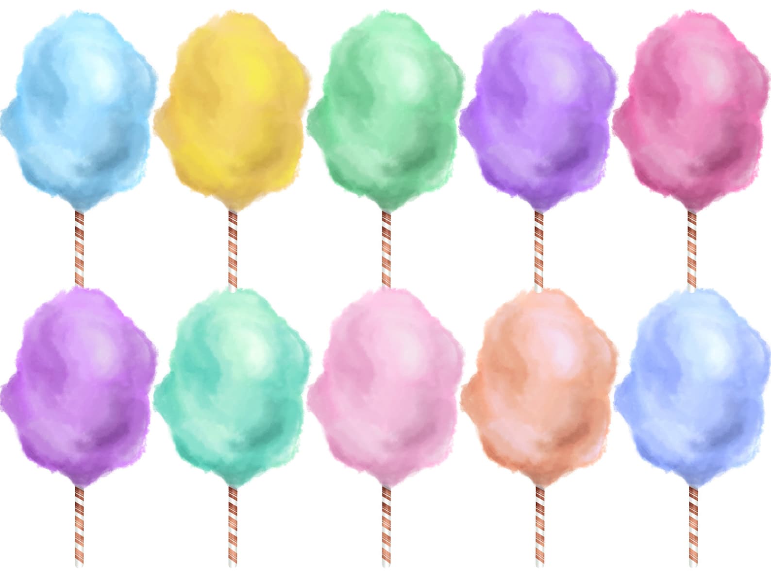 Cotton Candy Clipart in pastel colours Easter clip art in png | Etsy