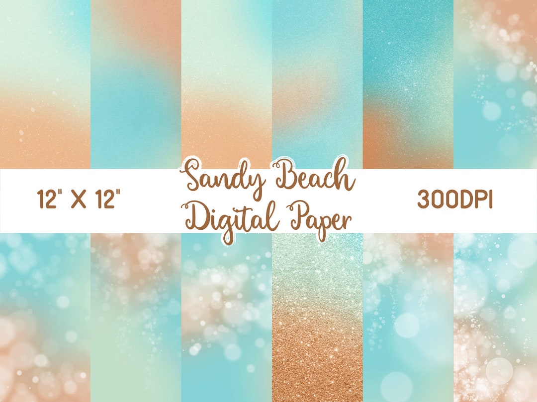 SANDY BEACH Digital Paper Digital Paper Pack Scrapbook - Etsy