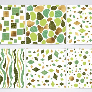 Green and Gold Digital Paper, Seamless Geometric Pattern, Fabric ...