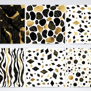 Black and Gold Digital Paper, Seamless Geometric Pattern, Pattern to ...
