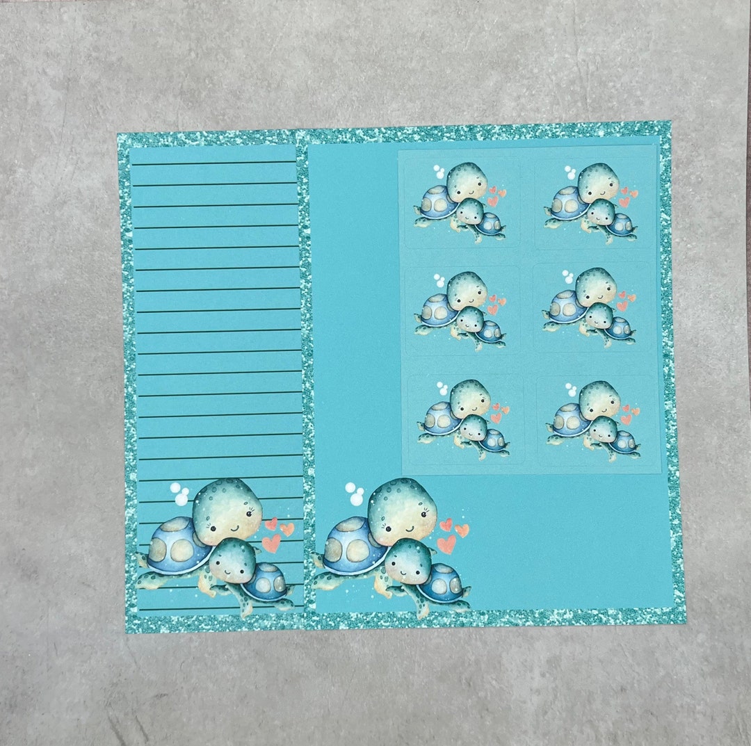 Sea Turtles Stationery Set, Pen Pals, Snail Mail, Letter Writing Paper ...