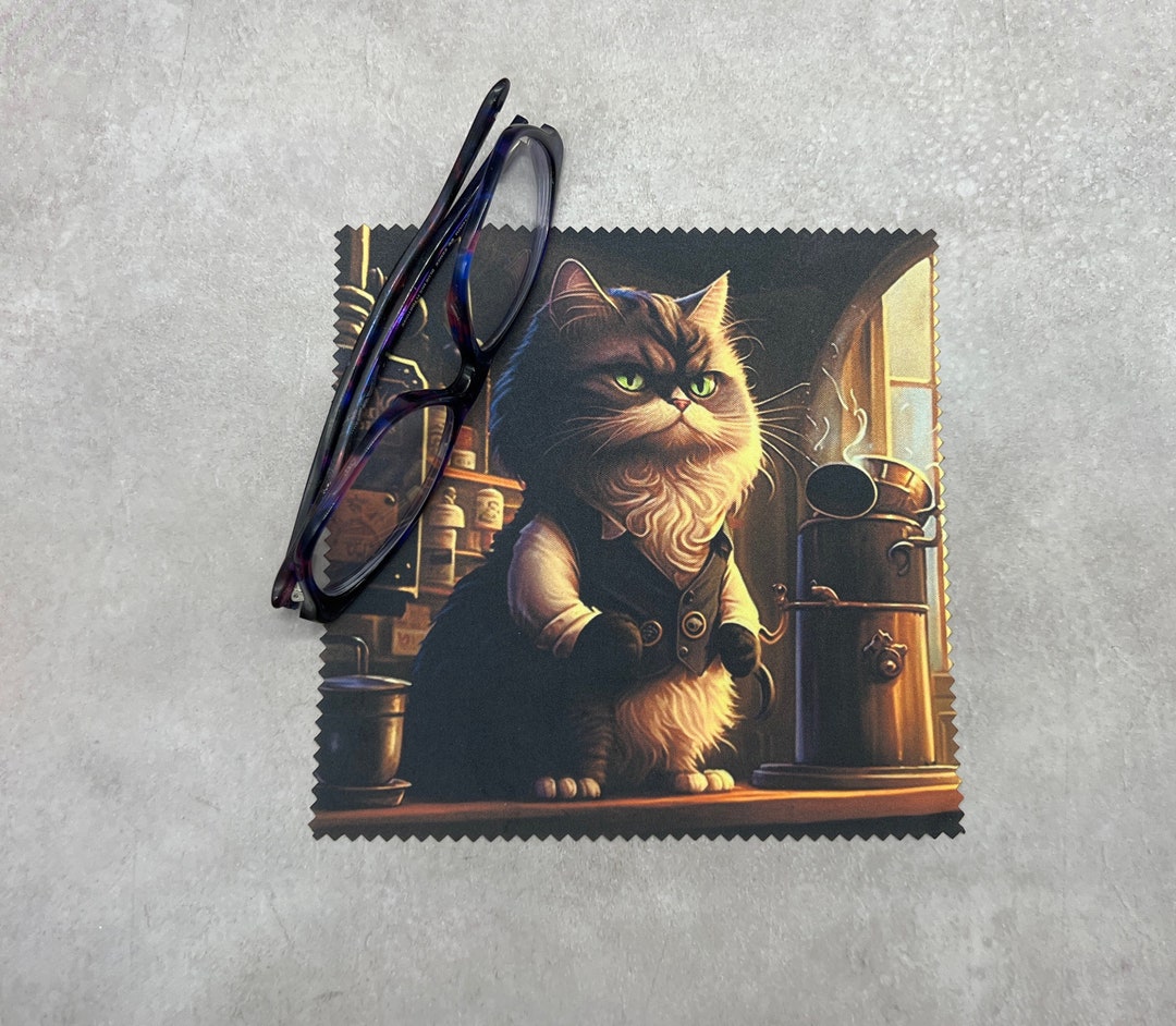 Cat Barista Microfiber Cloth Eye Glass Cleaning Cloth Tablet Cleaning ...