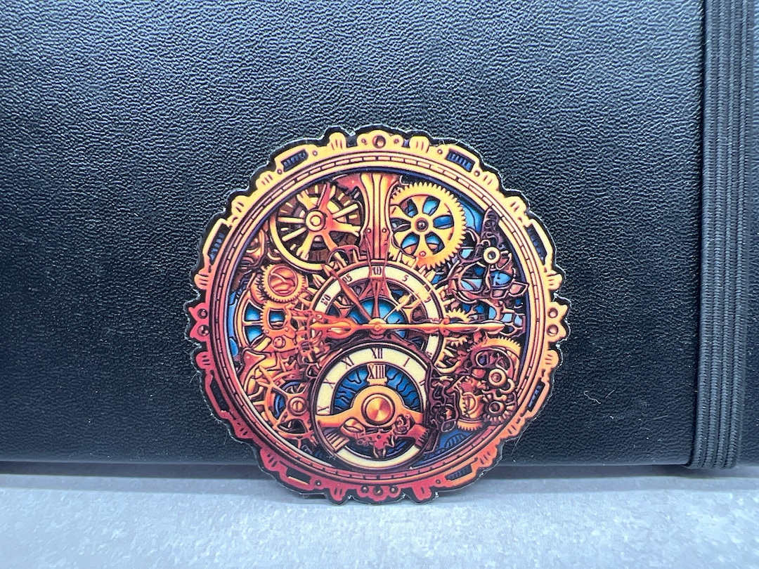 Steampunk Clock Waterproof Vinyl Sticker - Etsy