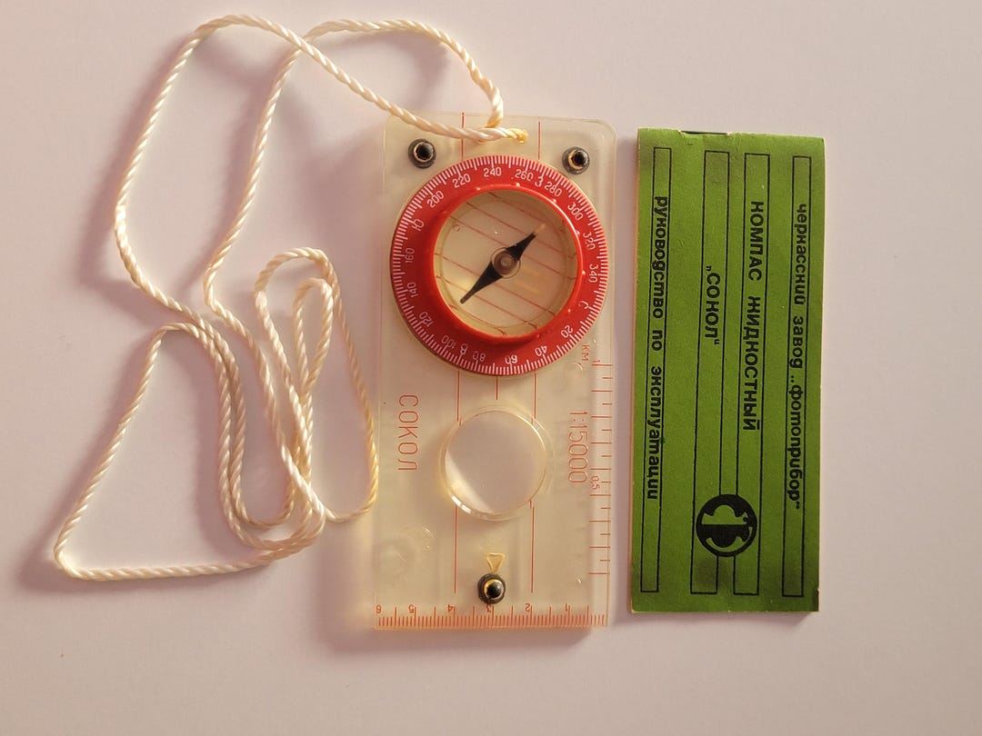 Vintage USSR Map Compass, Liquid Compass, FALCON - Etsy