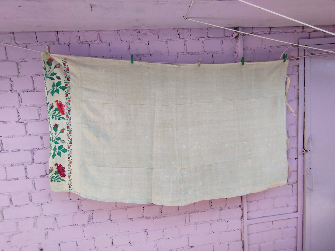 Old Mattress Topper, Linen, Embroidery, Vintage Bed, Room Decor ...