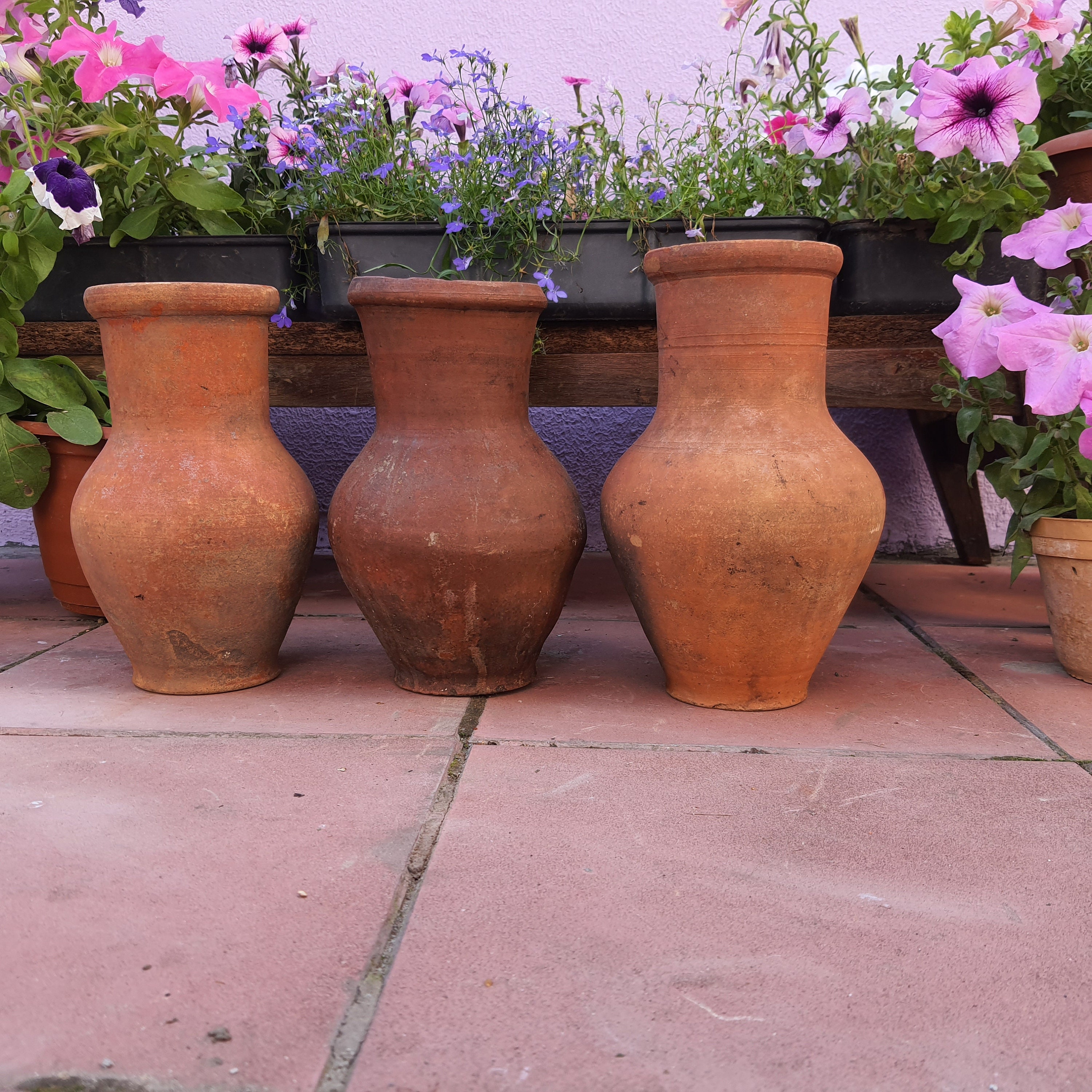 Set of Three. Very Old Antique Ancient Clay Vessel - Rustic Bowl ...